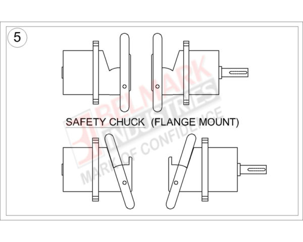 Safety Chucks for winding, square bar holder, Safety chucks